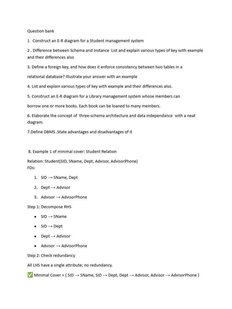 Question bank-DBMS | PDF | Data Model | Information Retrieval