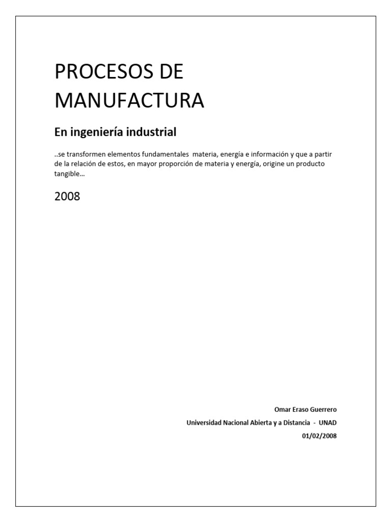 Procesos de Manufactura (1) (1) | PDF | Soldadura | Construcción