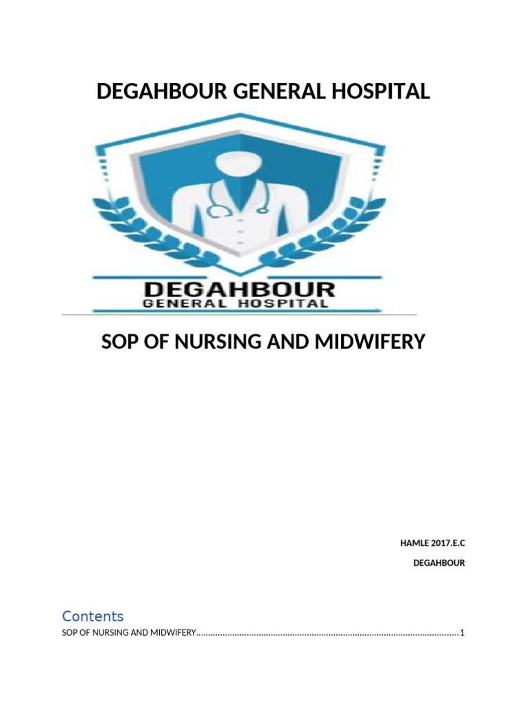 Sop of Nursing and Midwifery | PDF | Nursing | Psychiatry