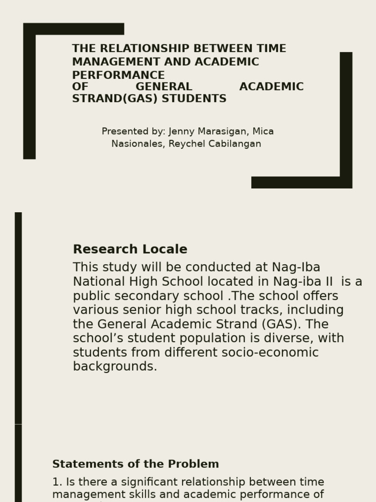 The Relationship Between Time Management and Academic Performance OF ...