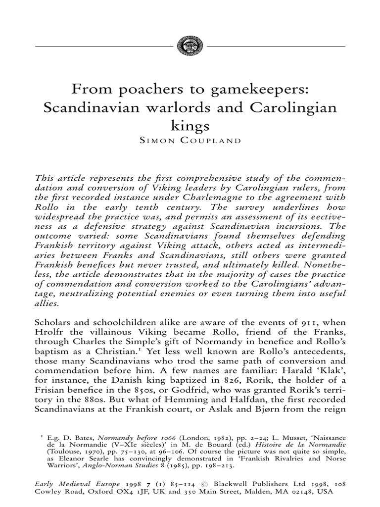 Simon Coupland - From Poachers To Gamekeepers - Scandinavian Warlords ...