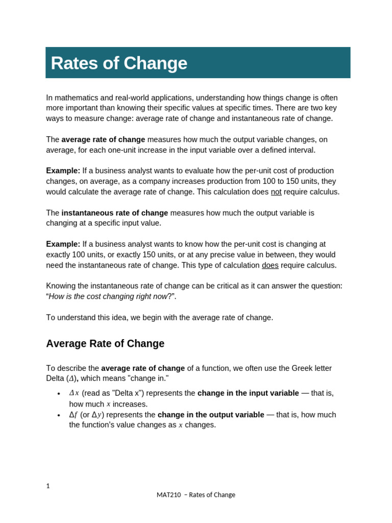 Understanding Rates of Change in Functions | PDF | Derivative | Tangent