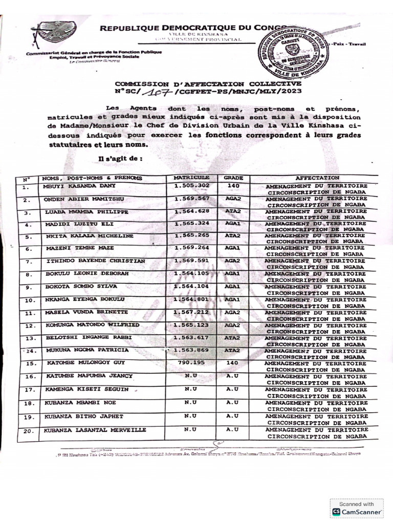 Commission D'affectation Rabby | PDF