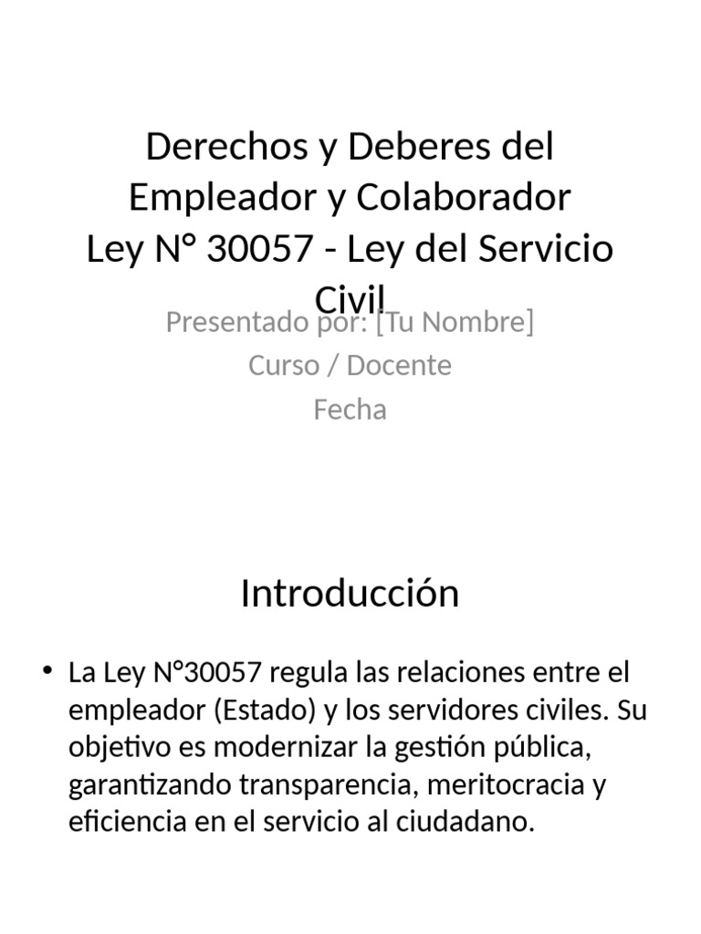 Ley 30057 Presentacion | PDF