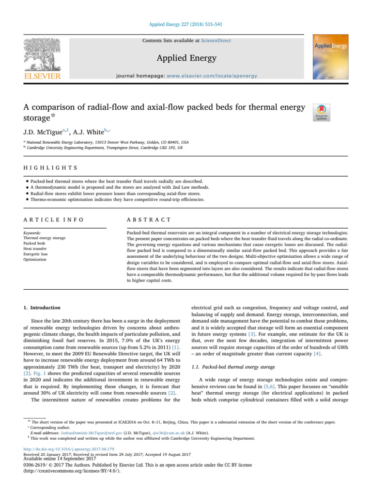 Radial vs Axial Flow Packed Beds for Thermal Storage | PDF | Energy ...