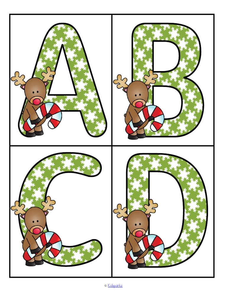 Christmas Reindeer Large Letters | PDF