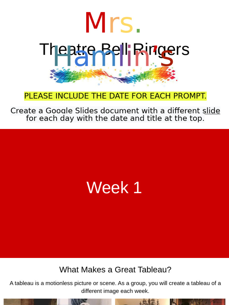 Theatre Bell Ringers Weekly Activities | PDF