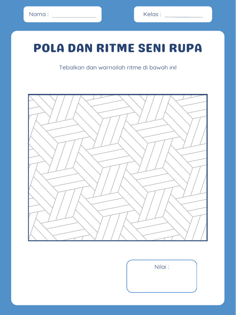 Pola Dan Ritme Seni Rupa Lembar Kerja SD Kelas 3 Biru Putih Ilustratif ...