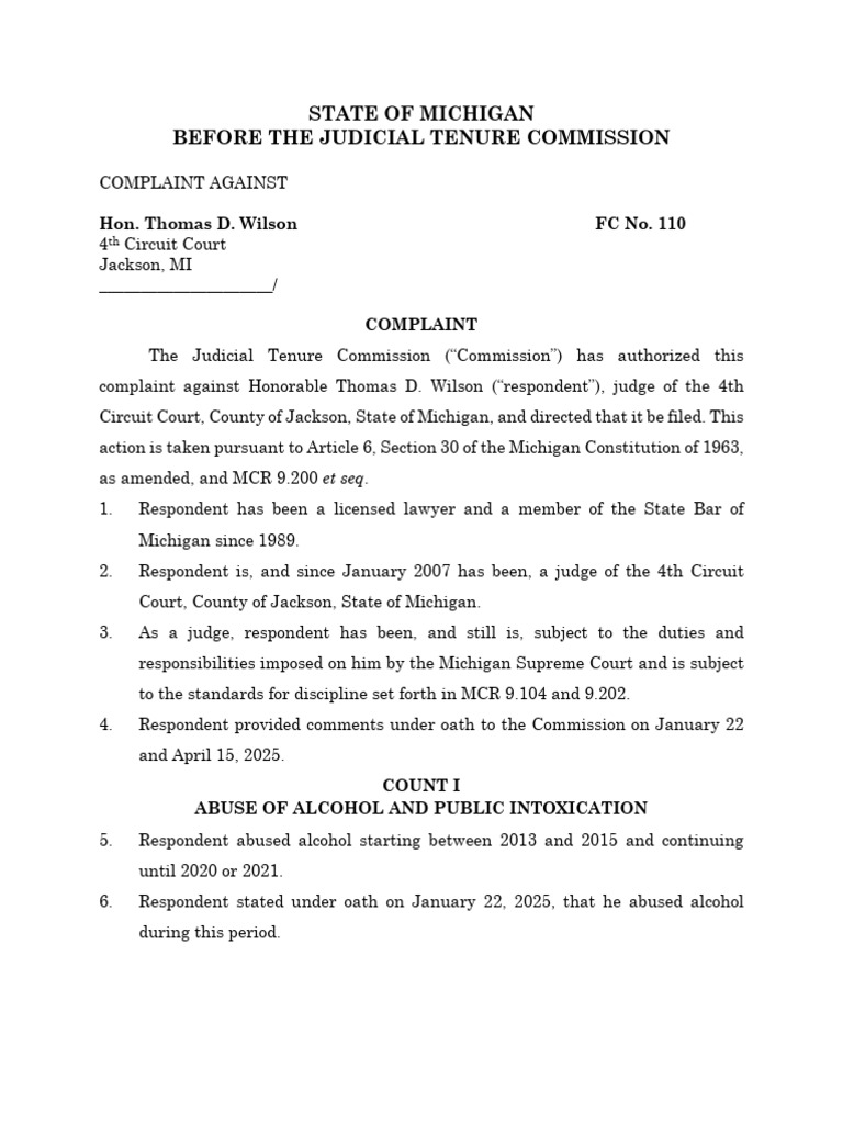 Michigan Judge Faces Allegations of Inappropriate Conduct, Abuse of ...