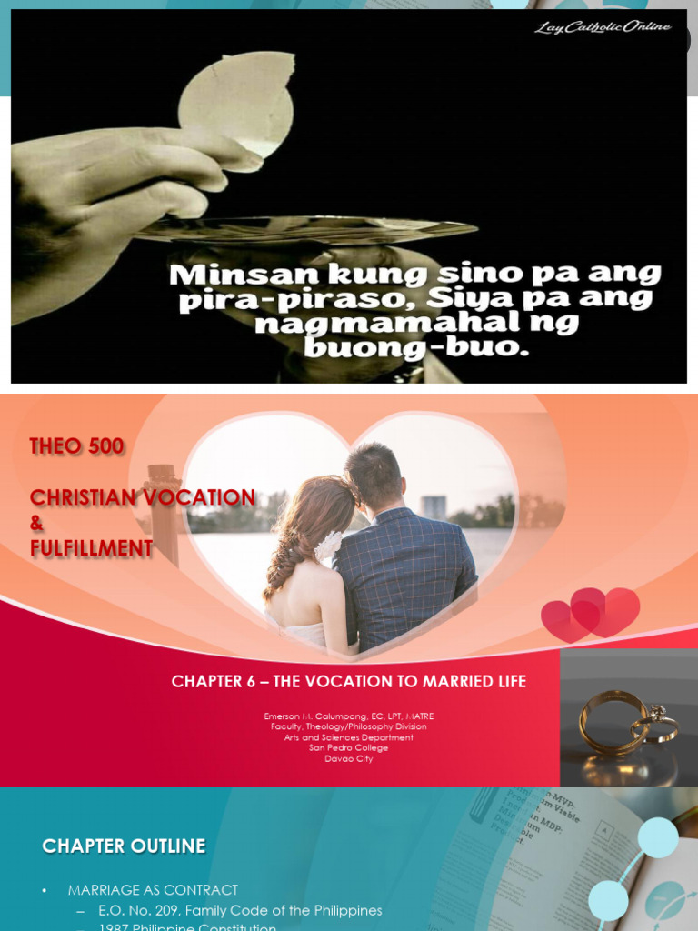 Understanding the Vocation of Marriage | PDF | Marriage | Sacraments