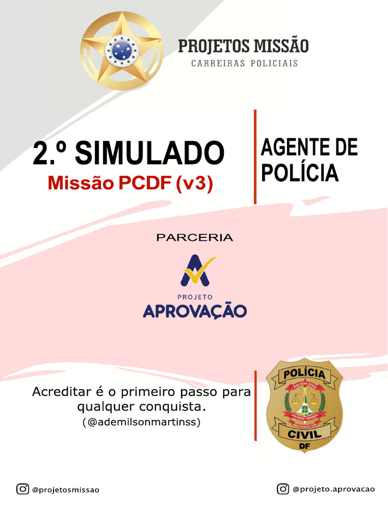 02-Simulado Missao PCDF V3 Agente | PDF