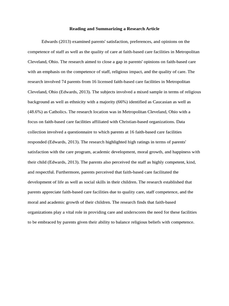 Reading Research Article - Edited | PDF