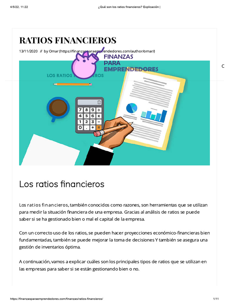 ¿Qué Son Los Ratios Financieros - Explicación | PDF | Ratio financiero ...