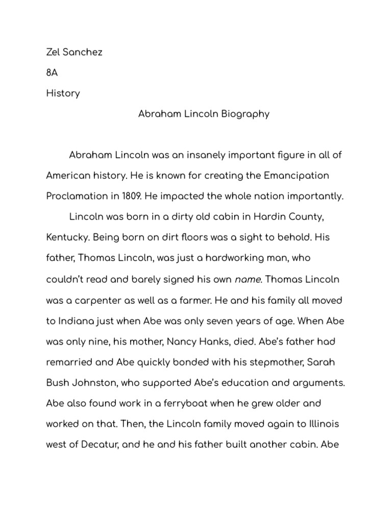 Lincoln Biography | PDF | Abraham Lincoln | Reconstruction Era