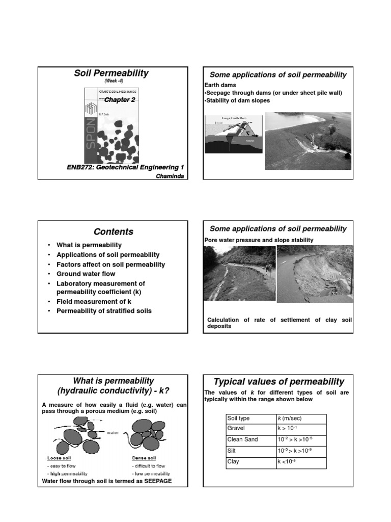 ENB272 - LN - Week 4 - Permeability - 6 Slides Per Page - Gray | PDF | Soil Mechanics ...