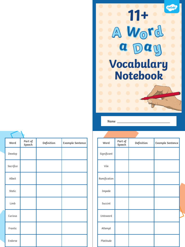 11+ A Word A Day Vocabulary Notebook | PDF | Interpretation (Philosophy ...