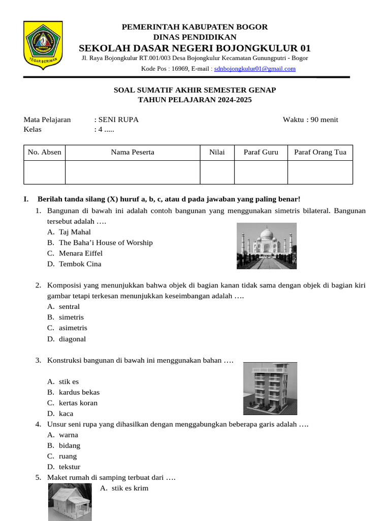 SAS 2 SENI RUPA KELAS 4 smt 2 | PDF