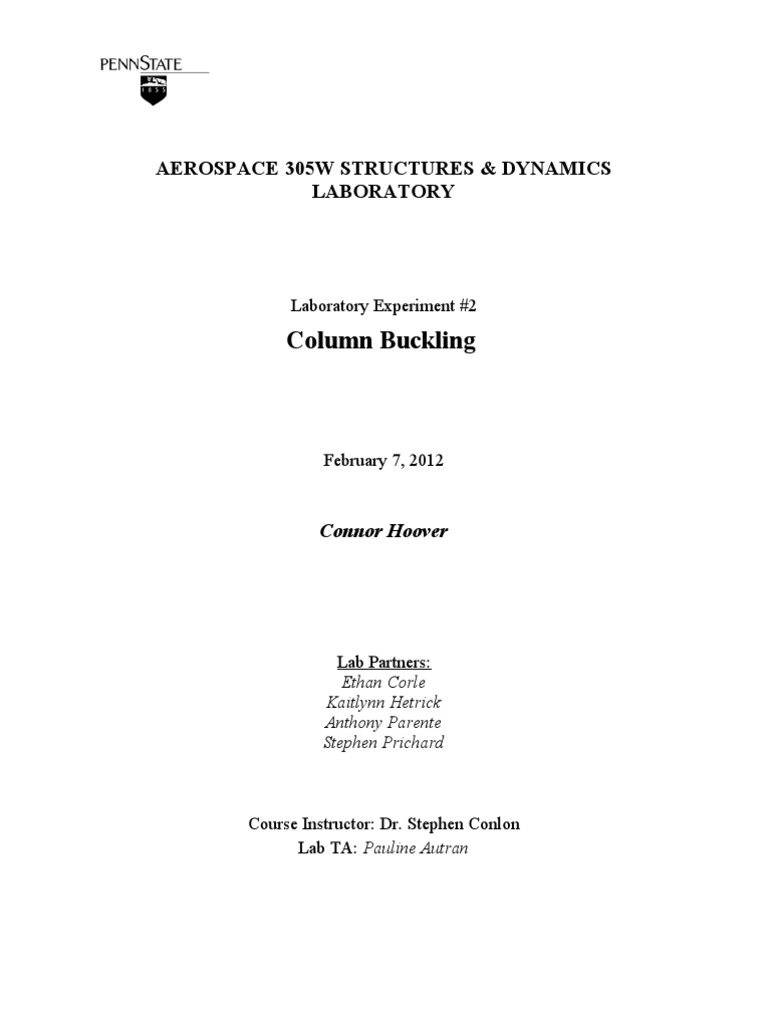 Column Buckling Experiment Analysis | PDF | Buckling | Column