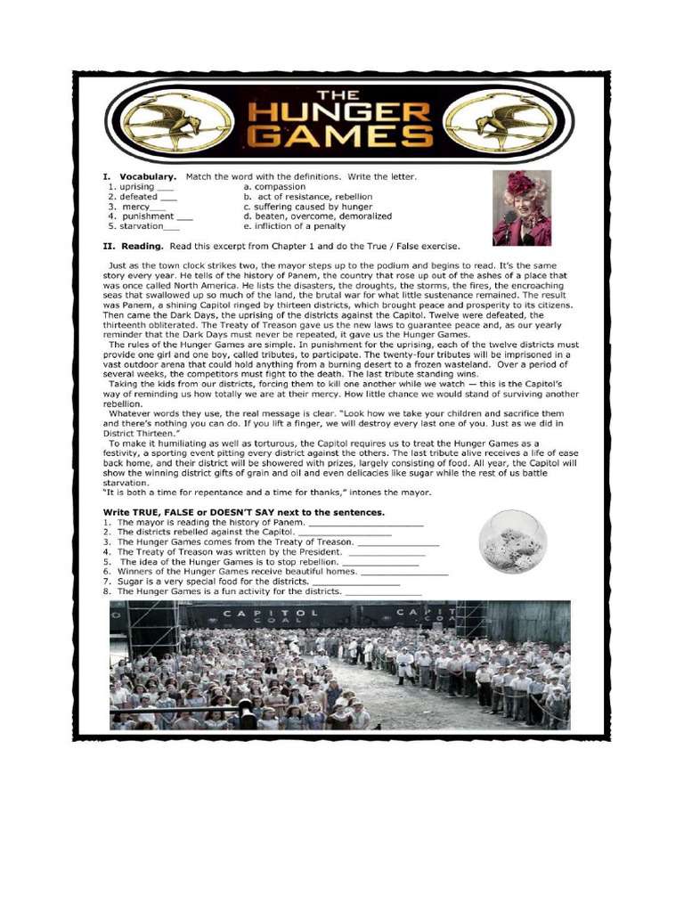 Hunger Games Reading | PDF