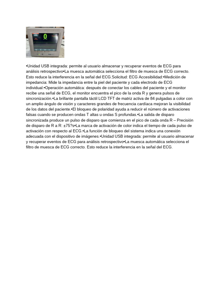 Monitor Ivy Biomedical Trigger 7800 | PDF