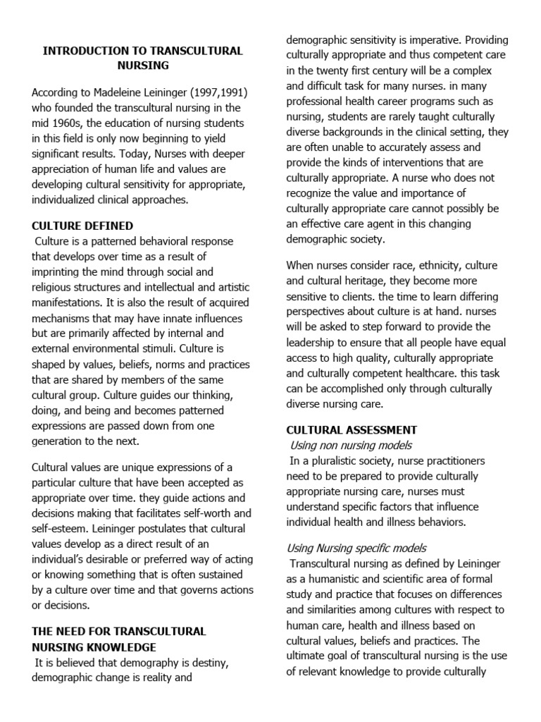 Transcultural Lesson 1 and 2 | PDF | Communication | Nonverbal ...