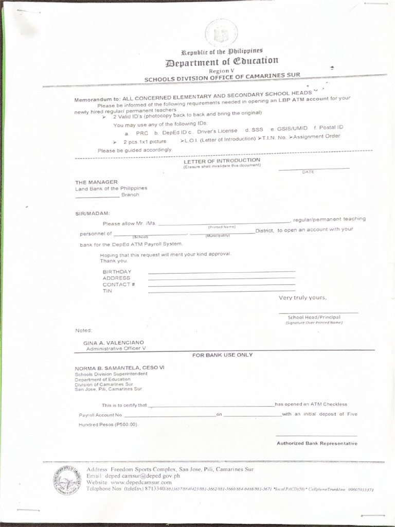 Letter of Intro Teaching | PDF
