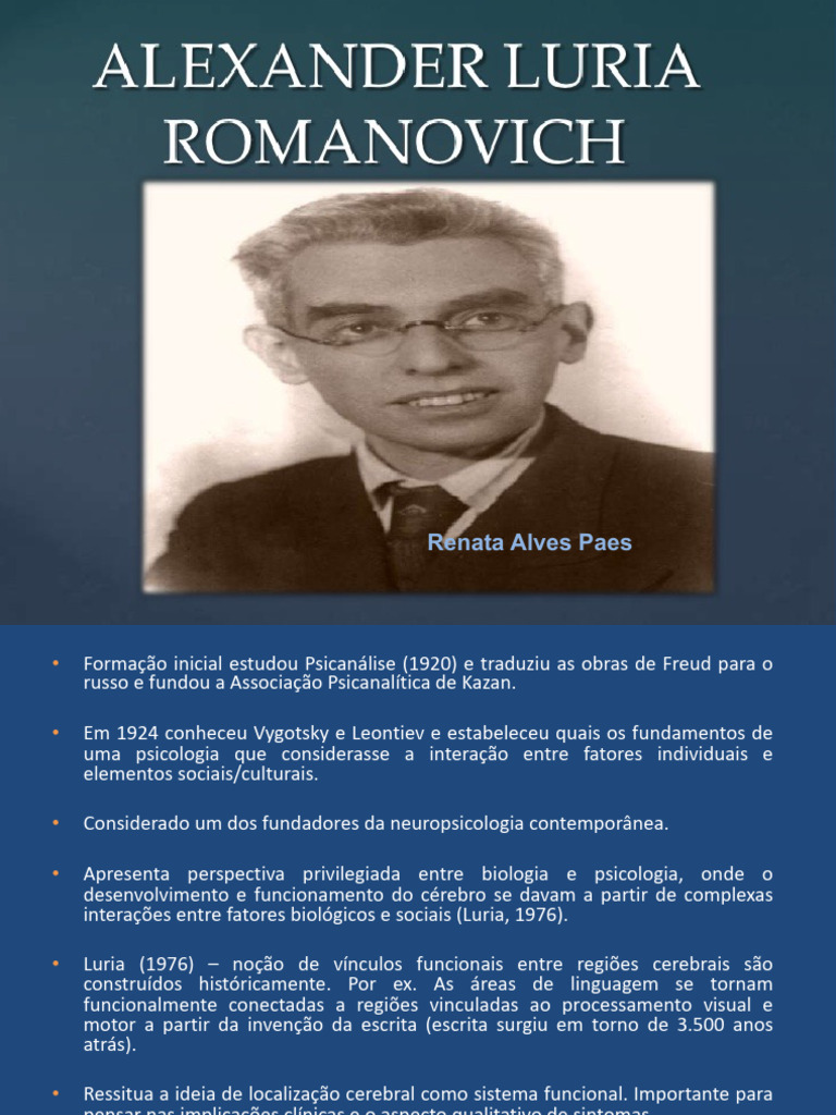 Contribuições de Luria à Neuropsicologia | PDF | Neuropsicologia ...