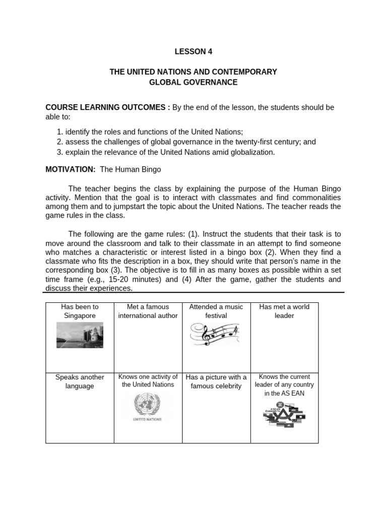 UN's Role in Global Governance Today | PDF | United Nations ...
