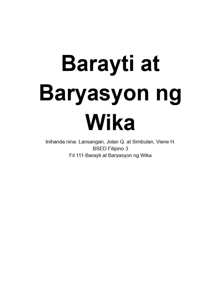 Lansangan, Simbulan | PDF