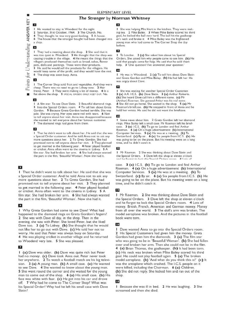The Strangers Book Answers | PDF