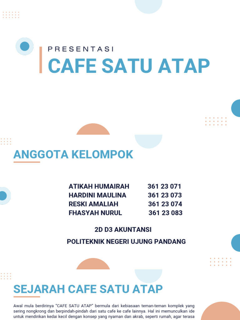 Salinan Dari Awal Mula Berdirinya "CAFE SATU ATAP" Bermula Dari ...