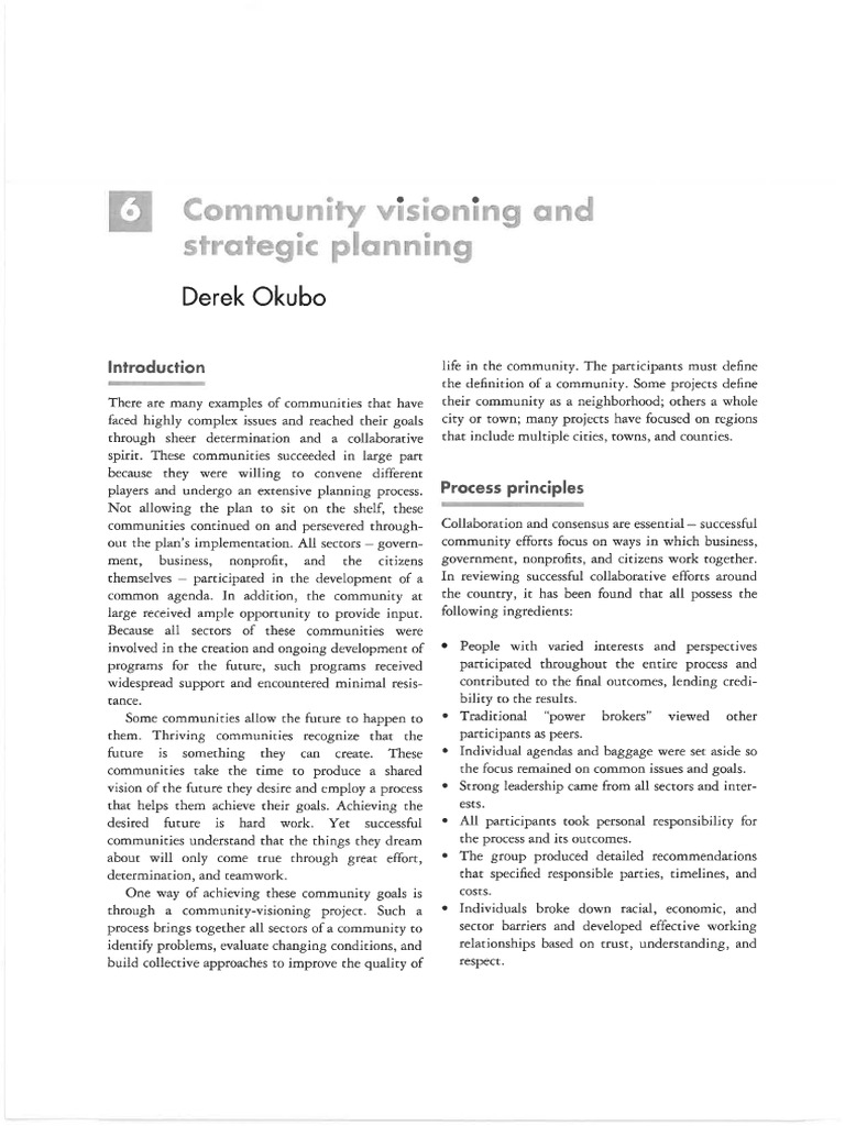 Community Visioning and Strategic Planning (Chapter 6) (1) | PDF