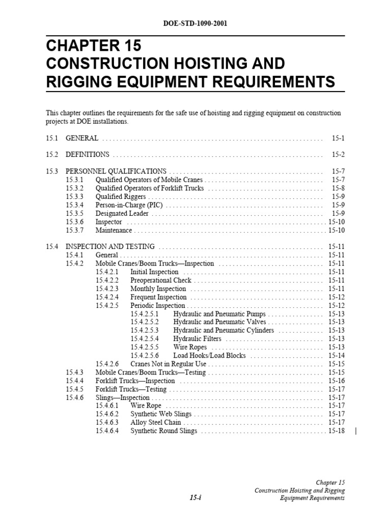 Rigging Equipment Safety Standards | PDF | Crane (Machine) | Forklift