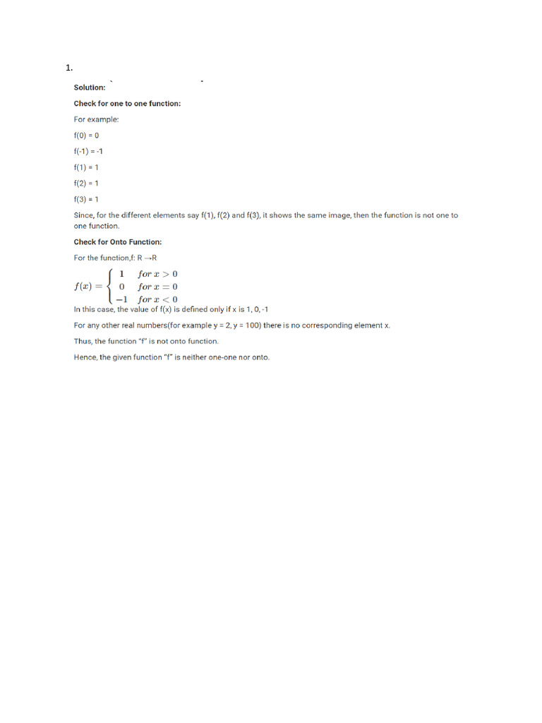 One-One and Onto Functions Explained | PDF
