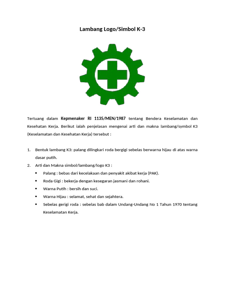 Arti dan Fungsi Simbol K3 | PDF