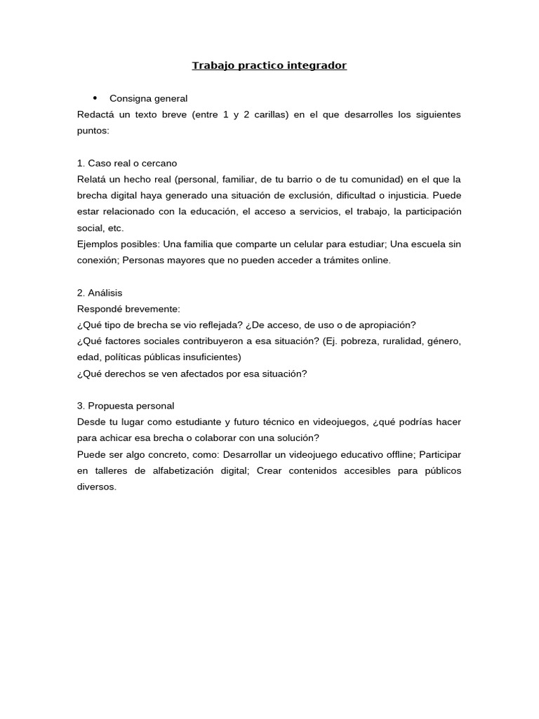 Trabajo Practico Integrador | PDF