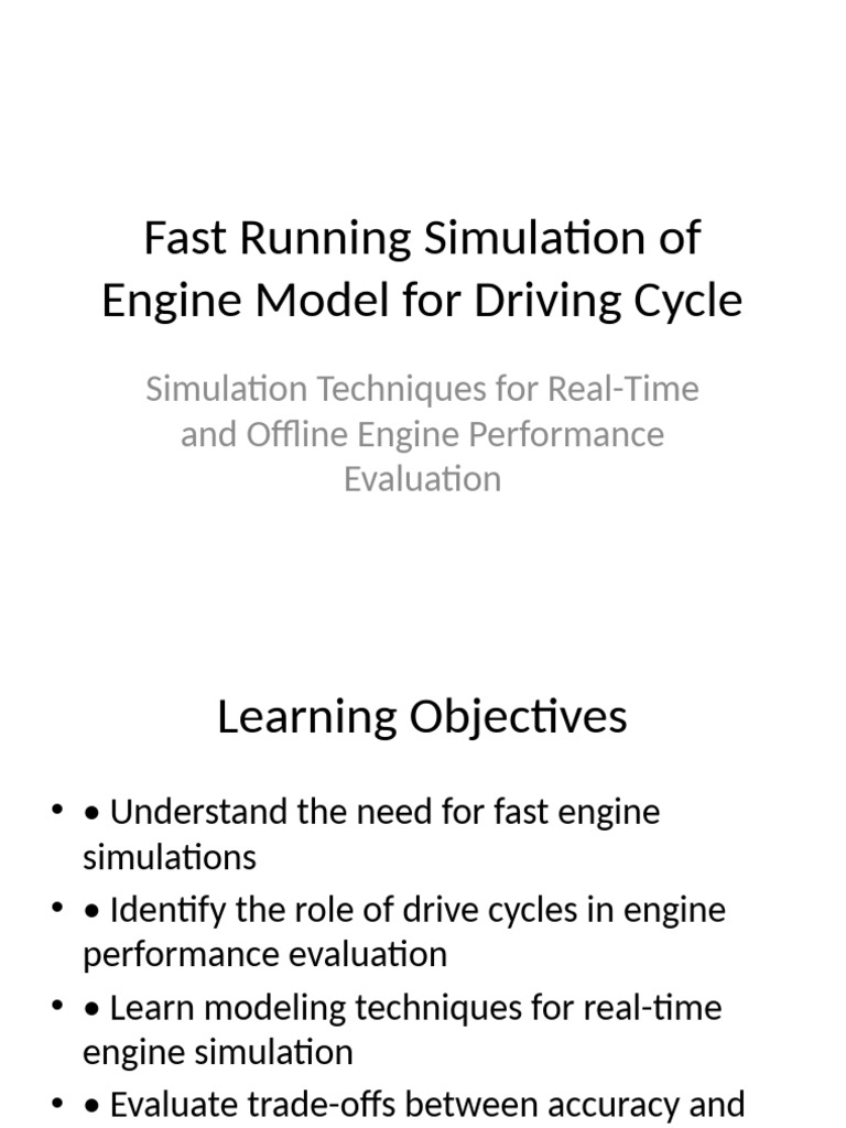 Fast Engine Simulation Techniques Explained | PDF | Simulation | Engines