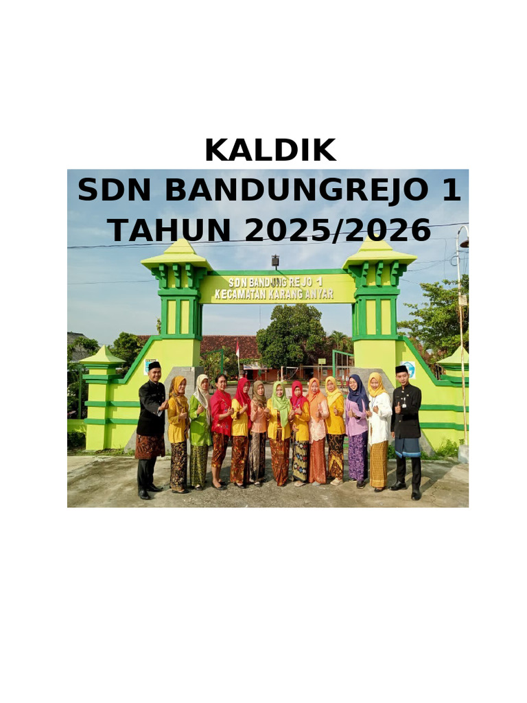 Kalender Pendidikan SD Bandungrejo 2025/2026 | PDF