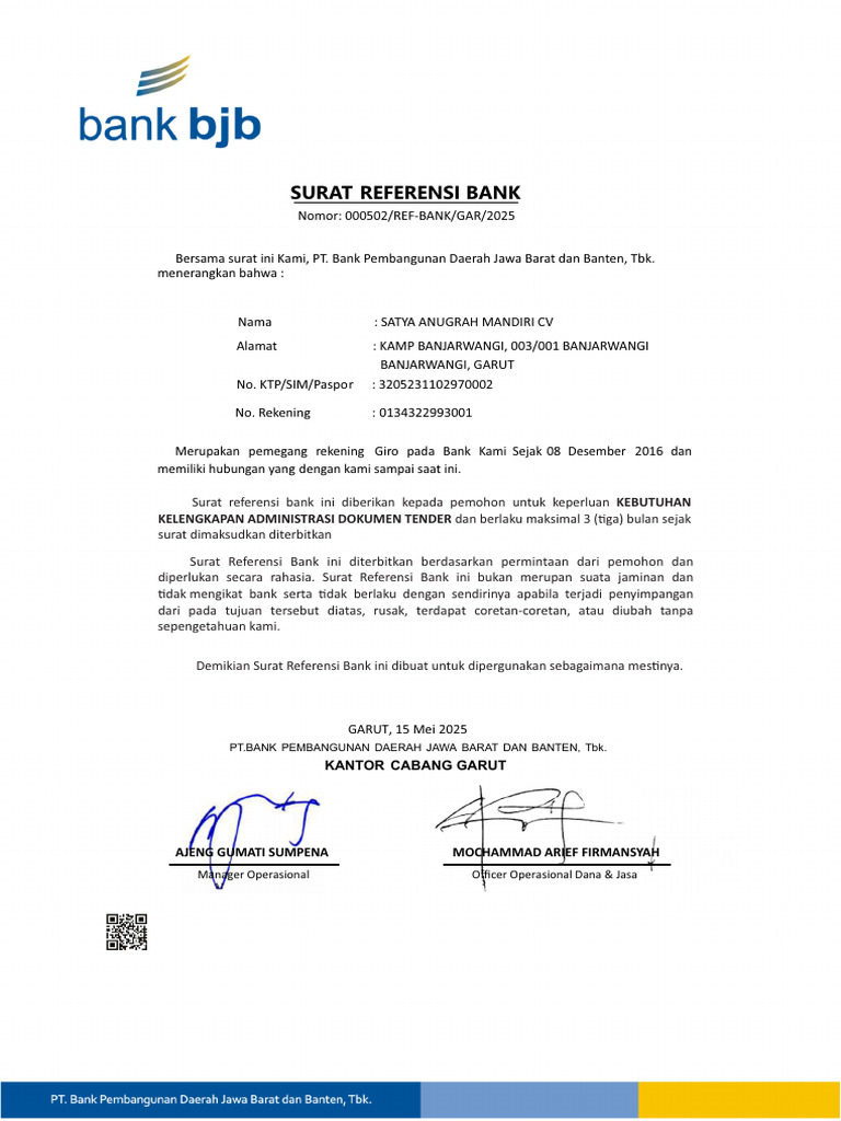 Surat Referensi dan Faktur Pajak CV SAM | PDF