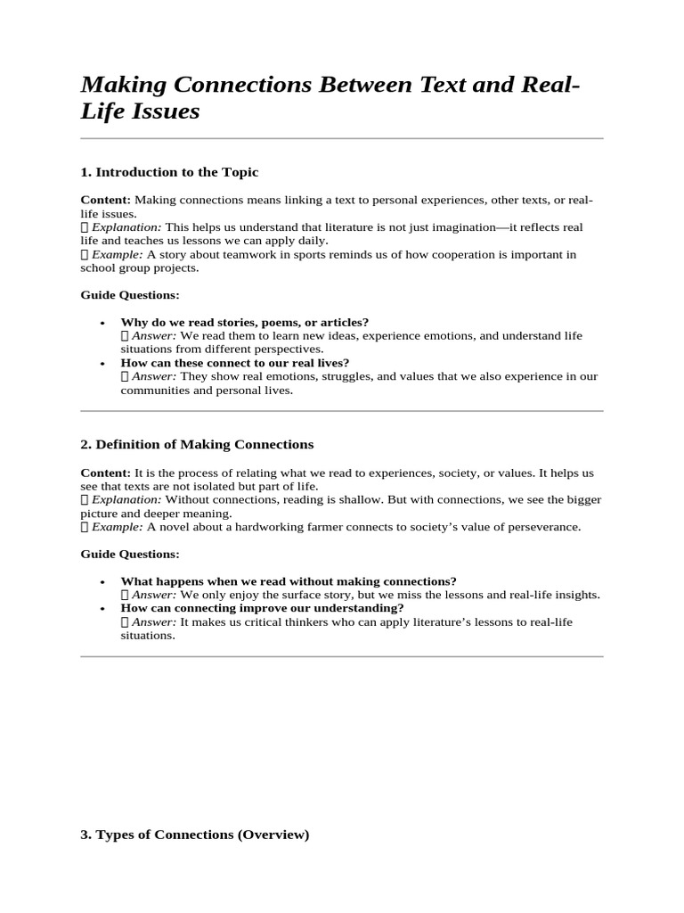 Making Connections in Literature | PDF | Climate Change | Poverty