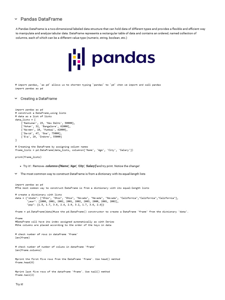 6 - Pandas - Dataframe - Ipynb - Colab | PDF | Software Engineering | Computer Data