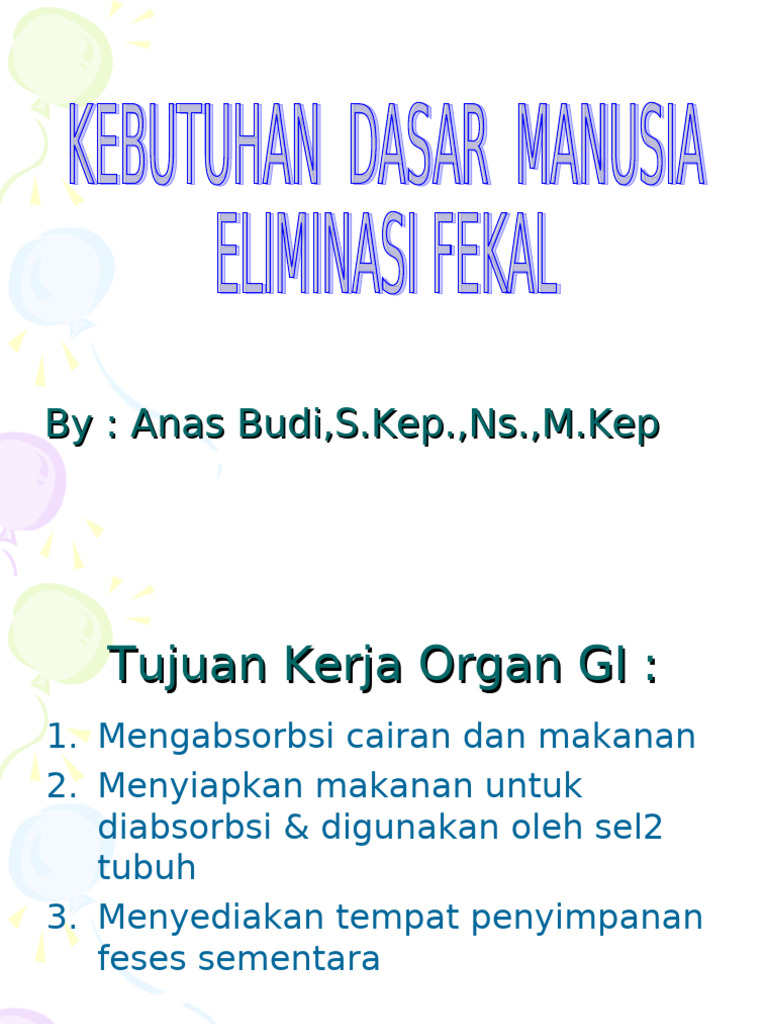 Proses Eliminasi Fekal dan Defekasi | PDF