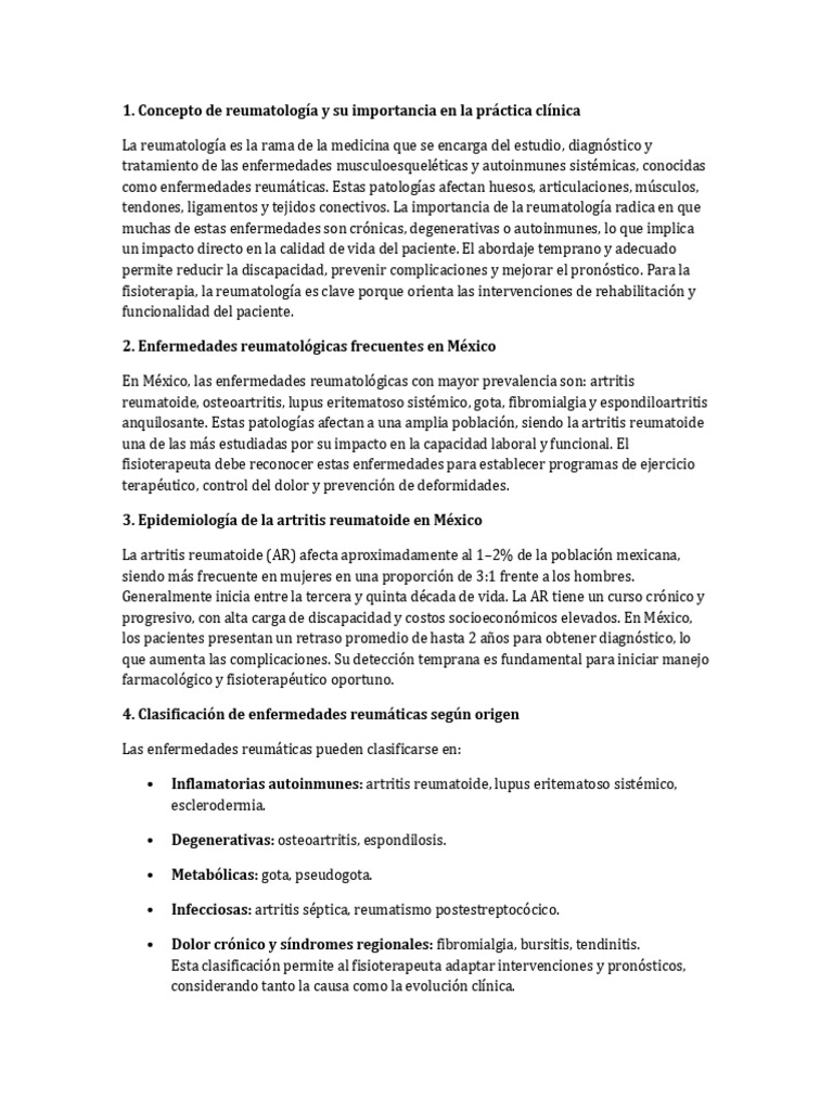 Reumatología: Diagnóstico y Tratamiento en México | PDF | Artritis ...