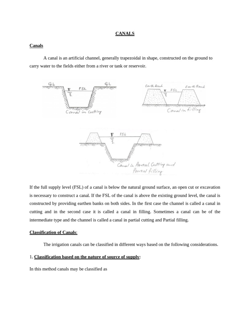 FSL Considerations in Canal Design | PDF | Canal | Drainage Basin