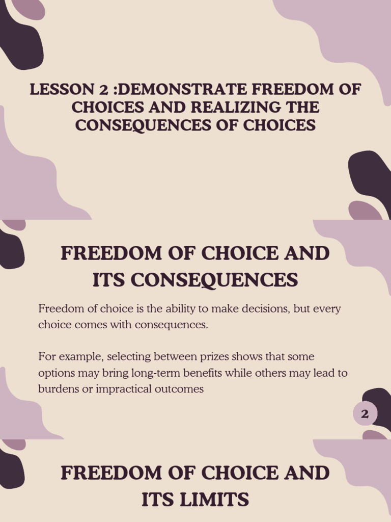 Understanding Choices and Consequences | PDF