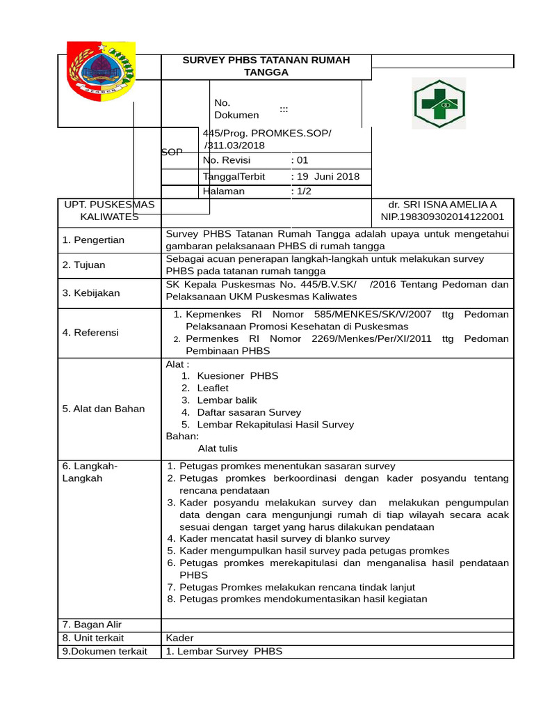 Sop Phbs RT 2019 | PDF