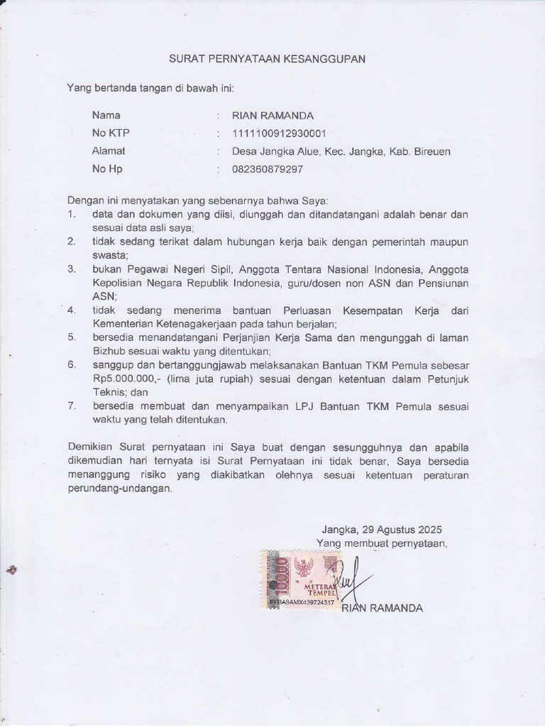 SRT Kesanggupan Rian | PDF