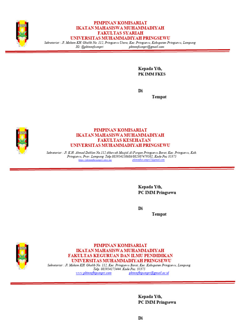 AMPLOP KOP SURAT PK IMM FS ~ | PDF