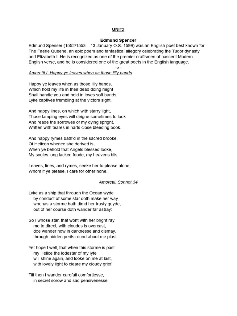 British Poetry | PDF | Edmund Spenser