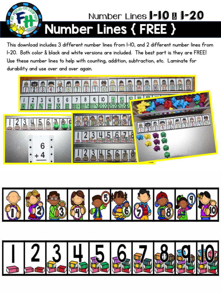 Free Printable Number Lines 1-20 | PDF